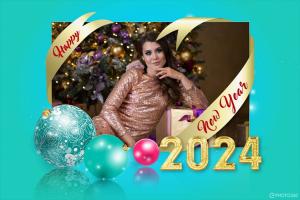 Create a new year fireworks photo frame 2024